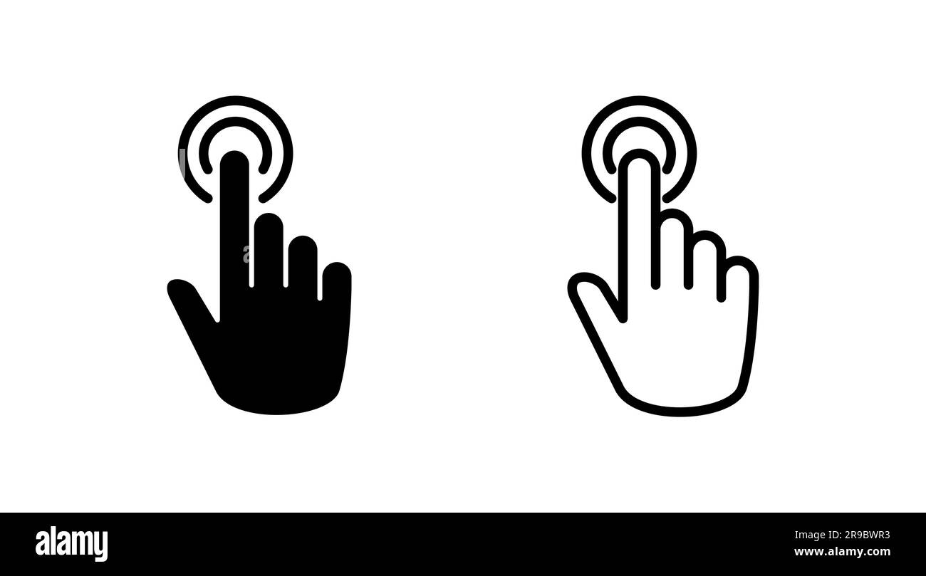 hand click icon vector. clicking finger icon. pointer icon Stock Vector ...