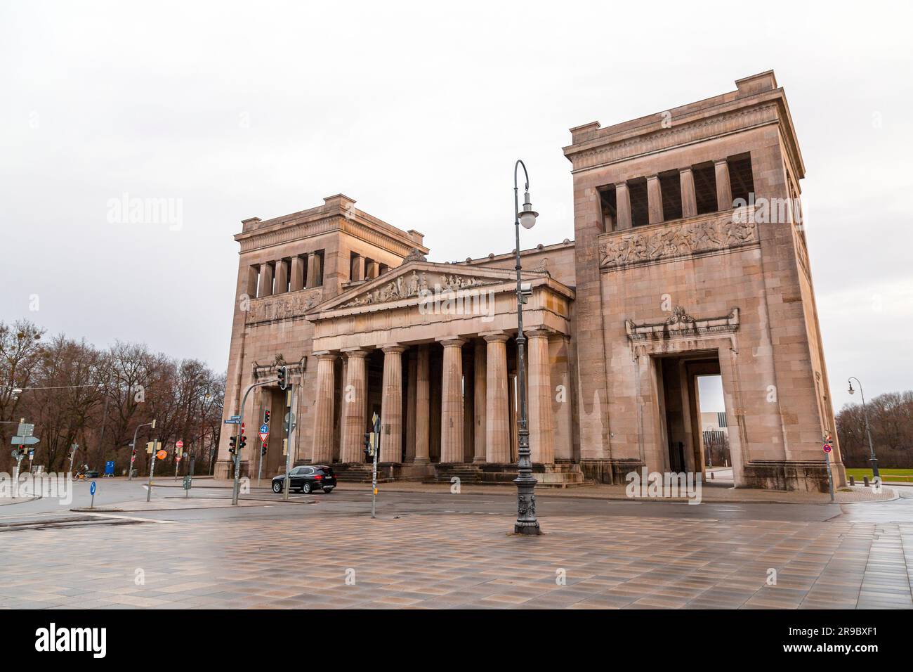 Munich, Germany - DEC 24, 2021: Konigsplatz square, built in the style ...