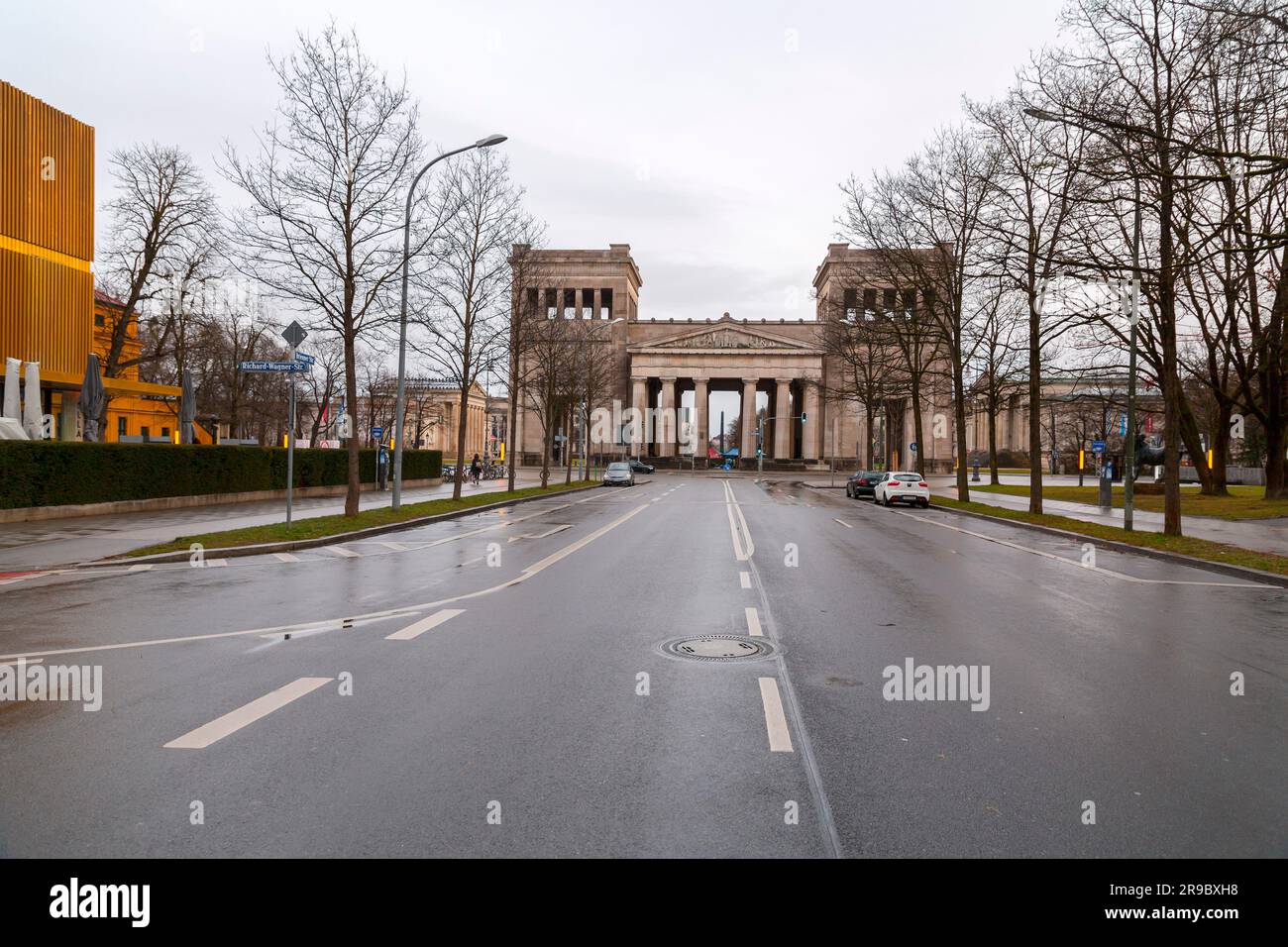 Munich, Germany - DEC 24, 2021: Konigsplatz square, built in the style ...