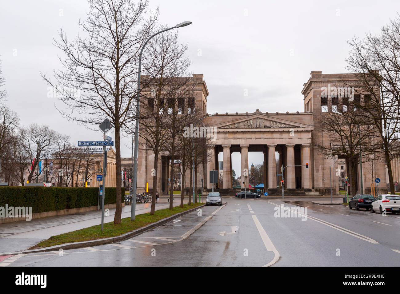 Munich, Germany - DEC 24, 2021: Konigsplatz square, built in the style ...