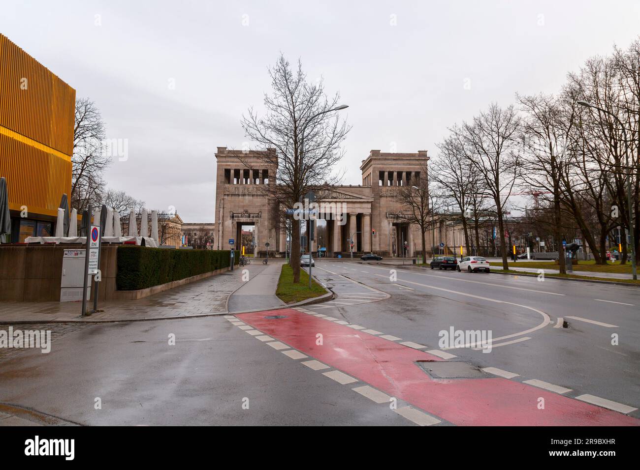 Munich, Germany - DEC 24, 2021: Konigsplatz square, built in the style ...