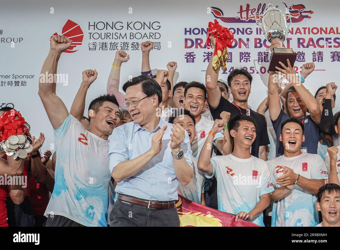 John Lee Ka-Chiu, the Chief Executive of Hong Kong, stands on the ...