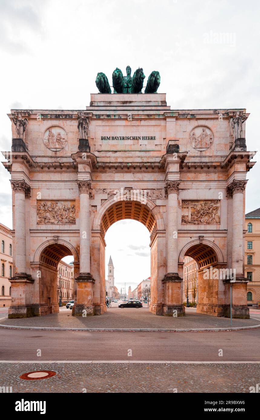 The Siegestor, The Victory Gate in Munich is a three arched memorial ...