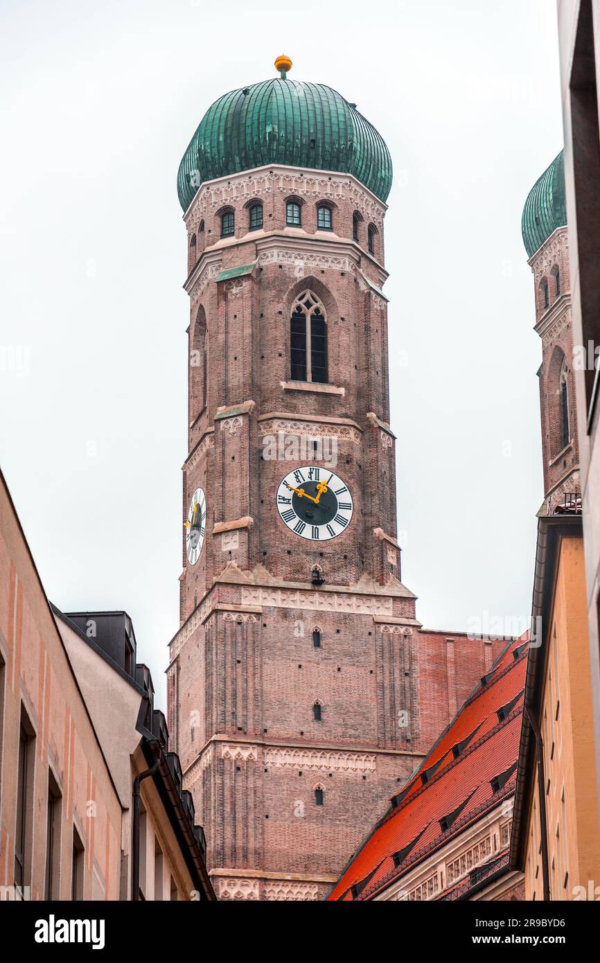 Onion Dome towers of Frauenkirche, The Cathedral of Our Lady in Munich ...