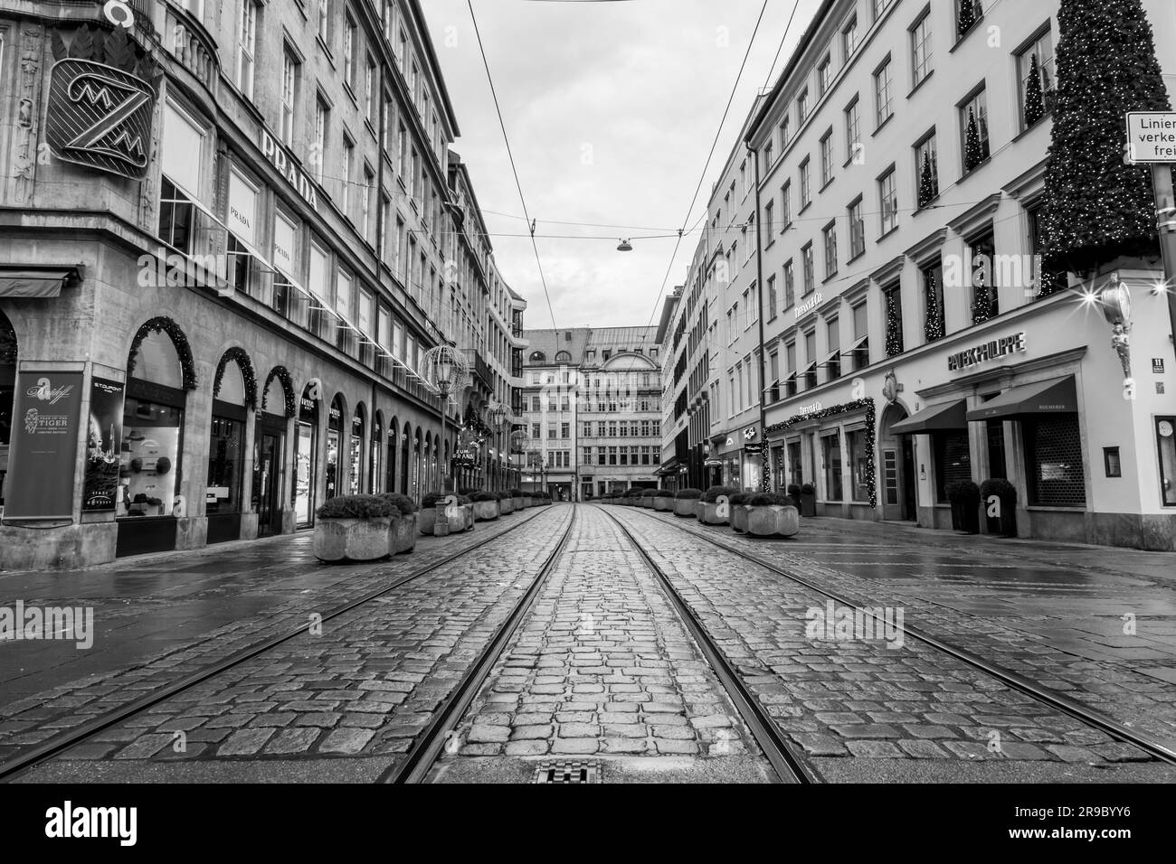 Munich, Germany - DEC 25, 2021: Buildings at the Max Joseph Square in ...