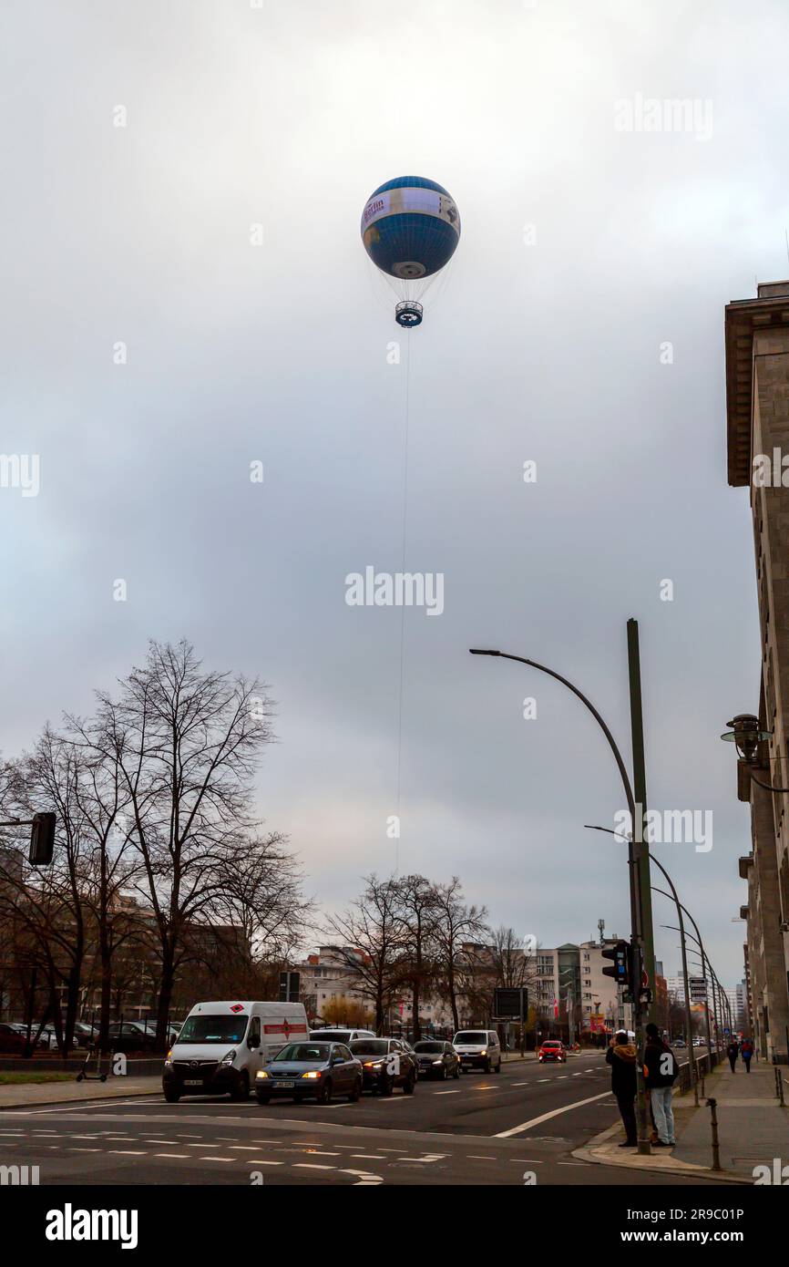 Berlin, Germany - DEC 21, 2021: Die Welt Hot Air Balloon that goes up ...