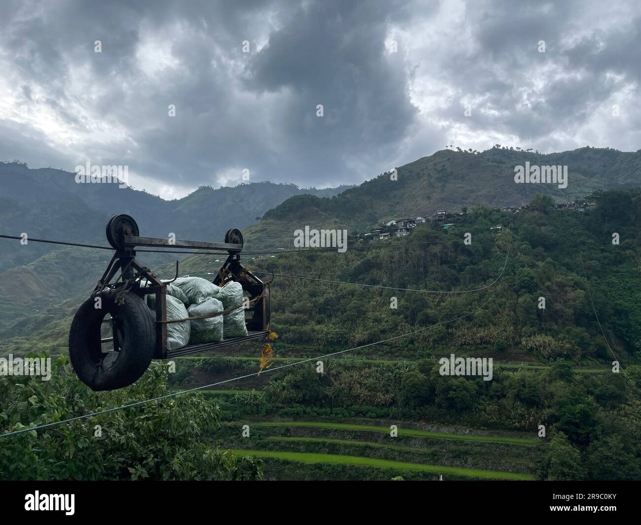 Buscalan, Philippines. 23rd May, 2023. A cable car of sorts is used to ...