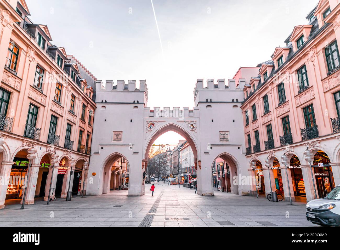 Munich, Germany - December 23, 2021: The historical Karlstor, Karl's ...