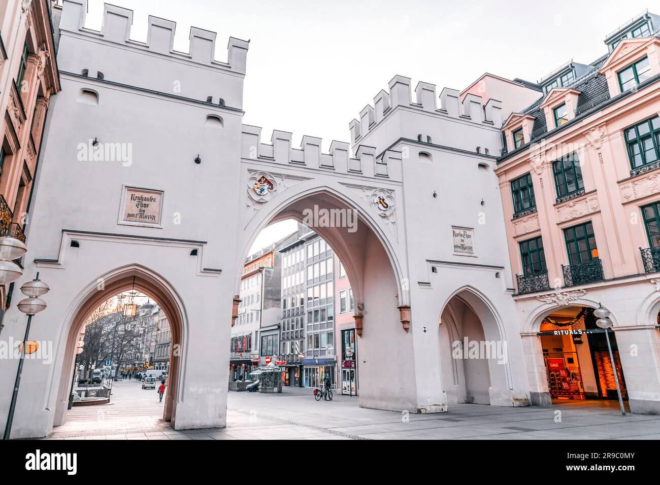 Munich, Germany - December 23, 2021: The historical Karlstor, Karl's ...