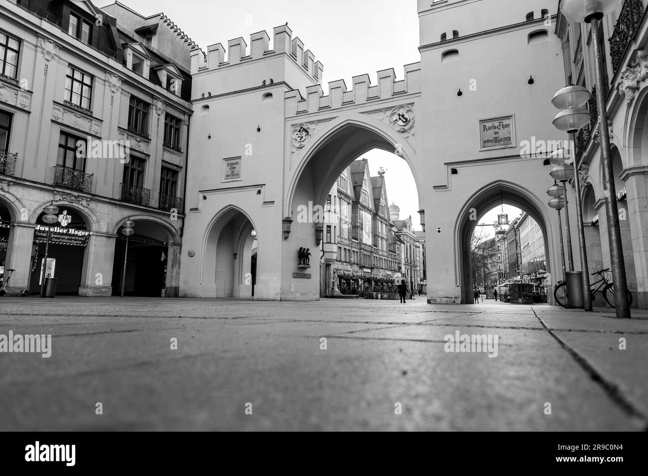 Munich, Germany - December 23, 2021: The historical Karlstor, Karl's ...