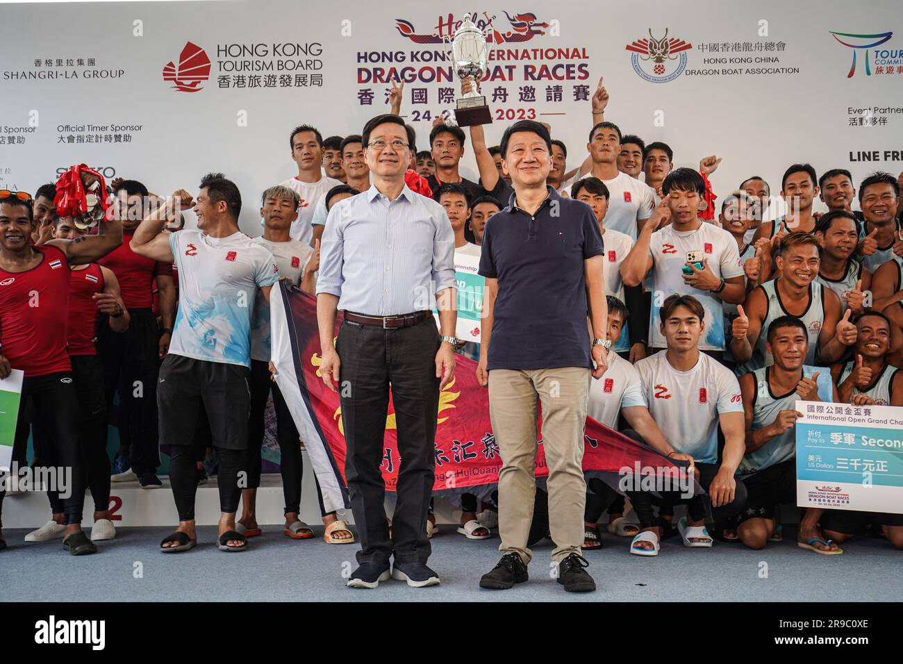 John Lee Ka-Chiu, the Chief Executive of Hong Kong, stands on the ...