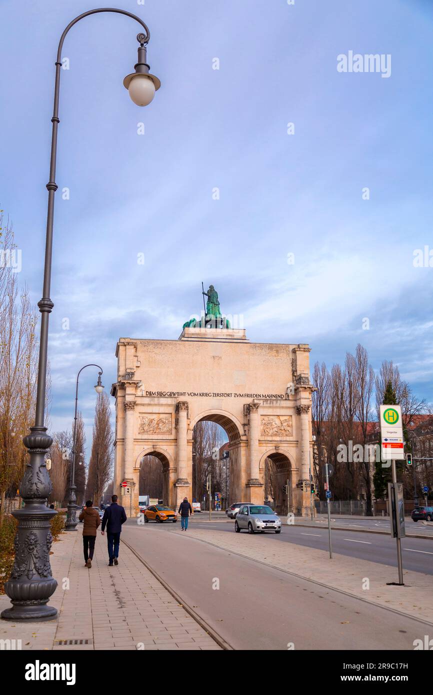 Munich, Germany - December 23, 2021: The Siegestor, The Victory Gate in ...