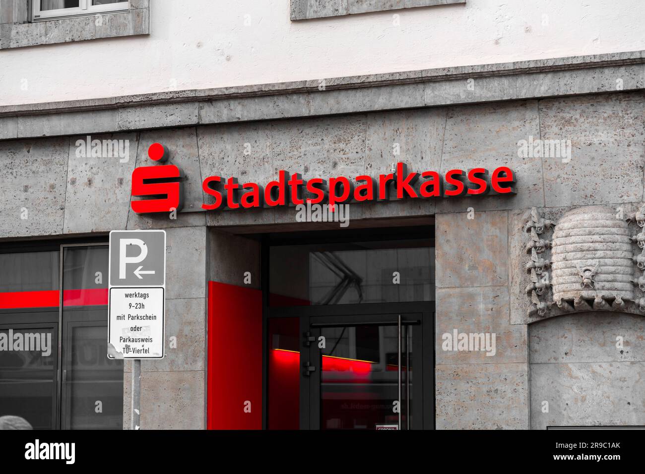 Munich, Germany - DEC 23, 2021: Branch of Sparkasse in Munich. The ...