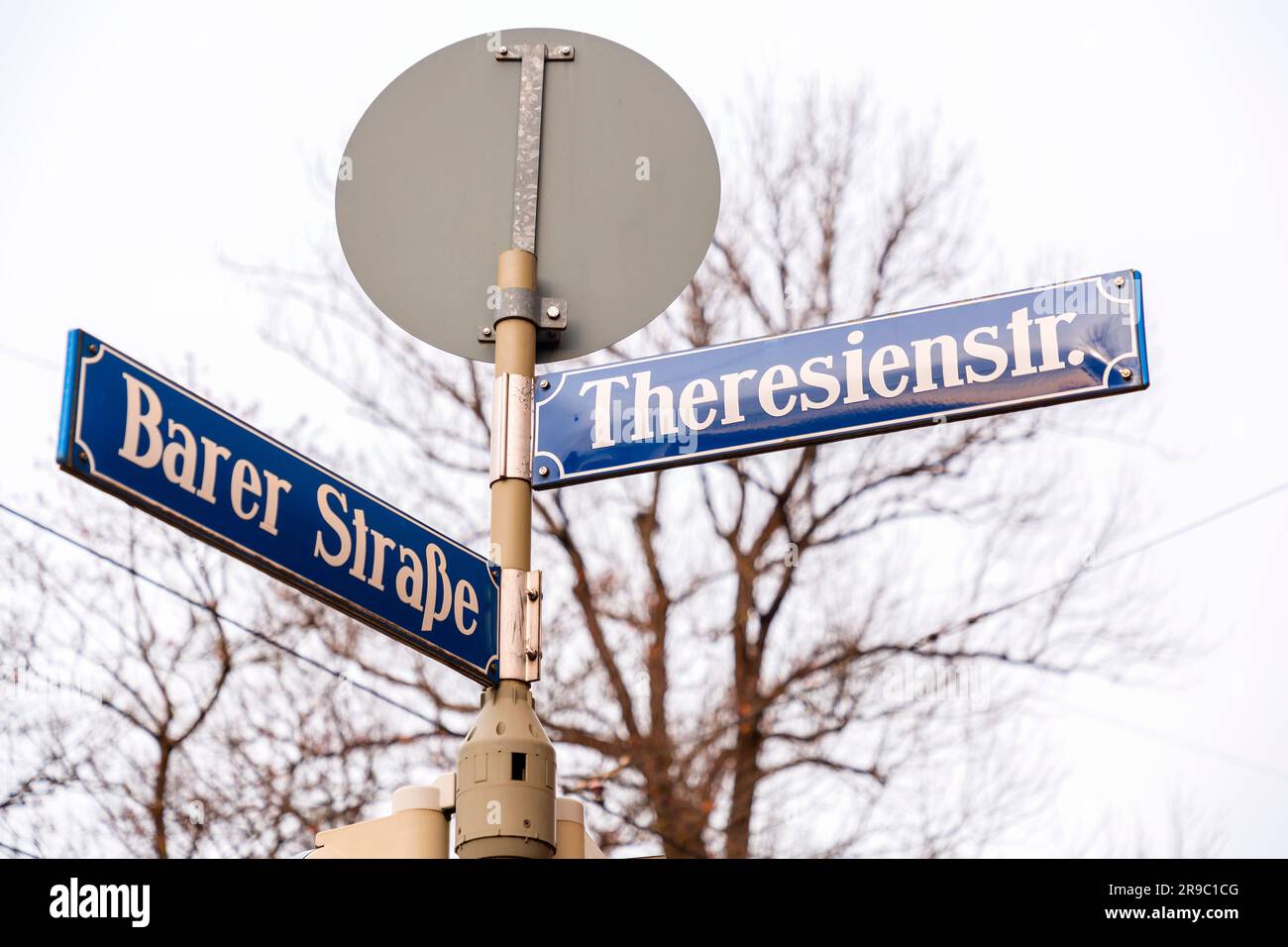 Munich, Germany - December 23, 2021: Street sign in Munich, Bavaria ...