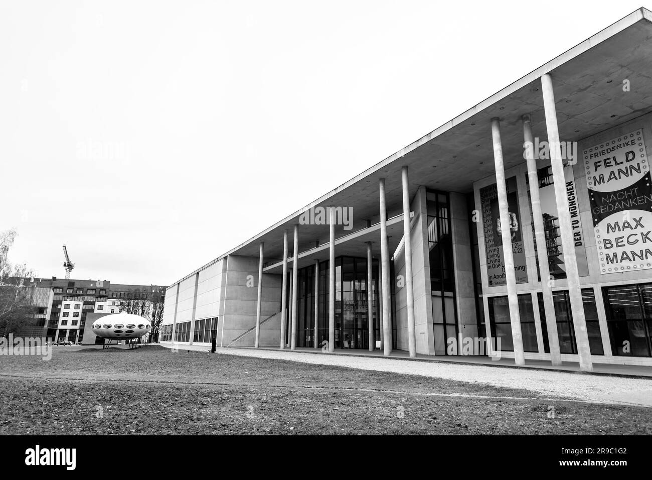 Munich, Germany - DEC 23, 2021: Facade of the New Pinakothek, the ...
