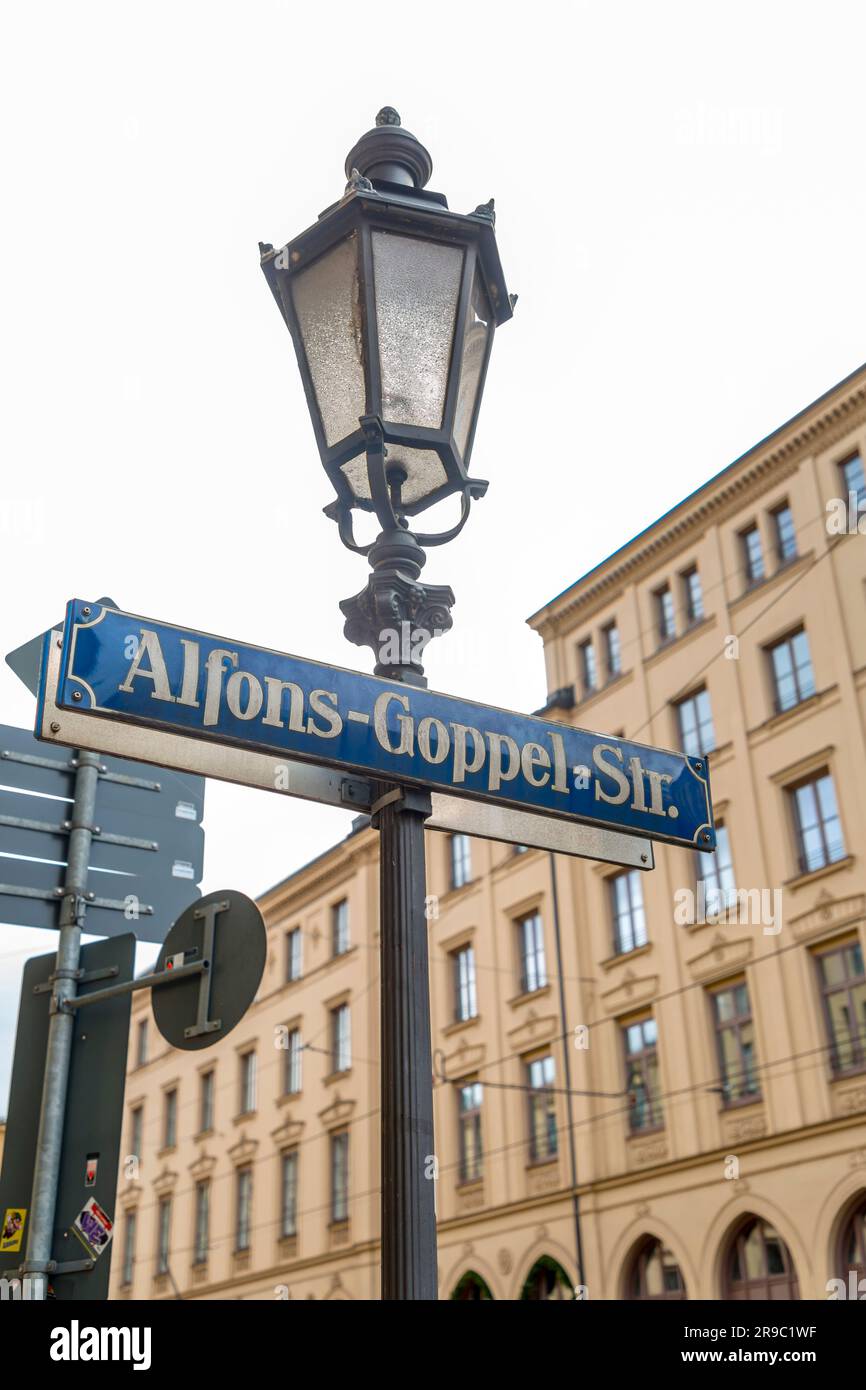 Munich, Germany - December 25, 2021: Street sign in Munich, Bavaria ...