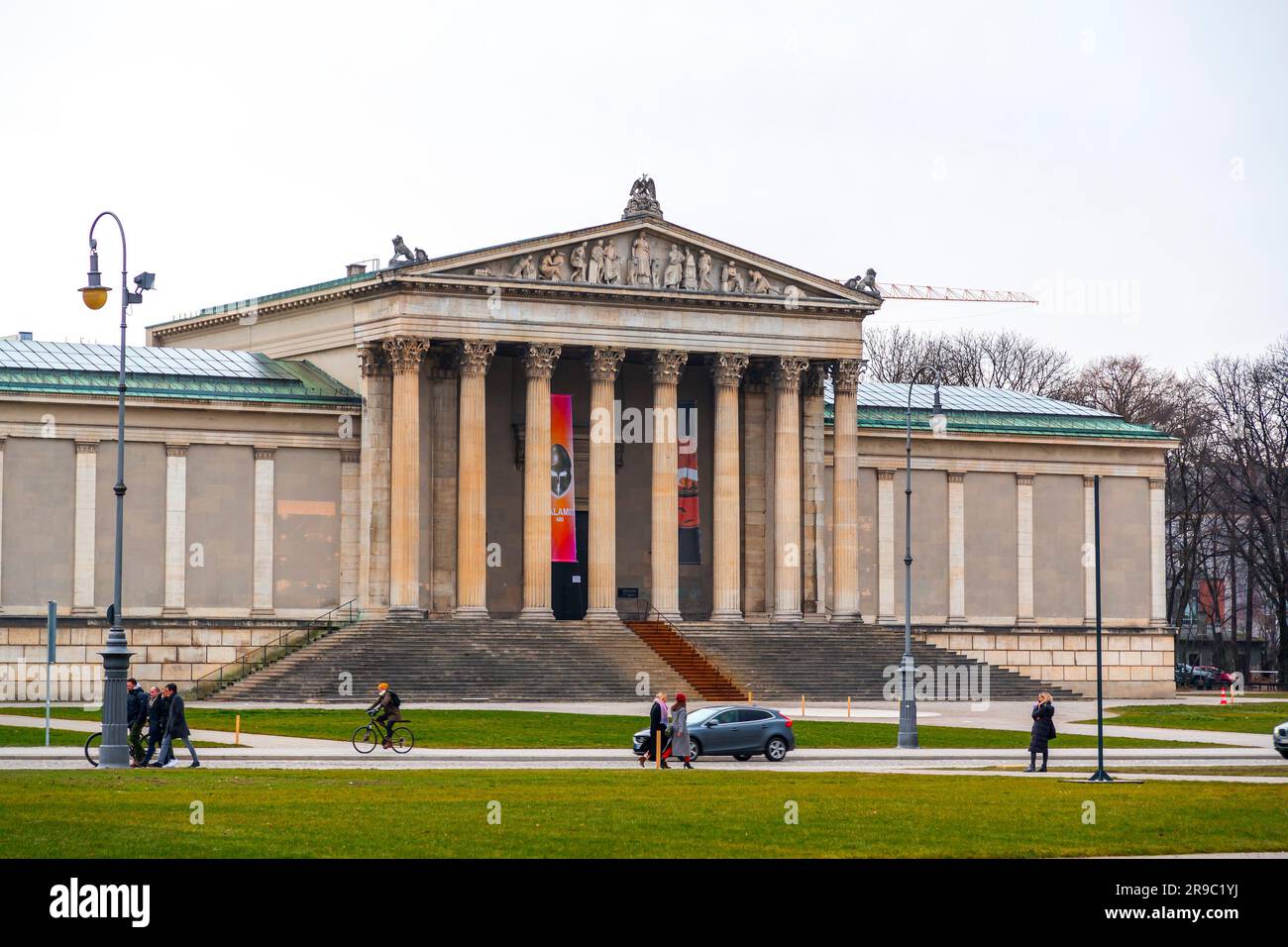 Munich, Germany - DEC 23, 2021: Königsplatz square, built in the style ...