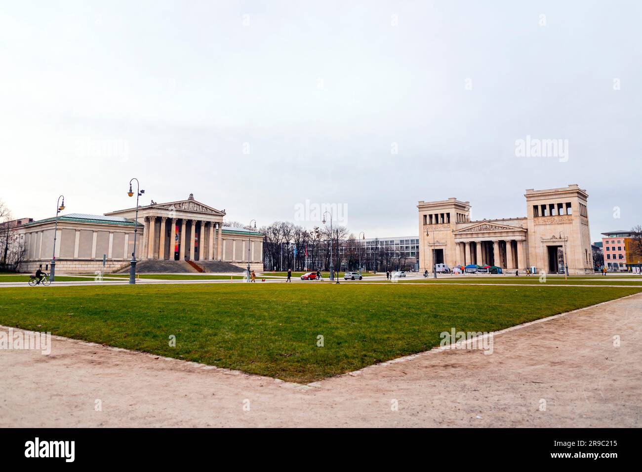 Munich, Germany - DEC 23, 2021: Königsplatz square, built in the style ...