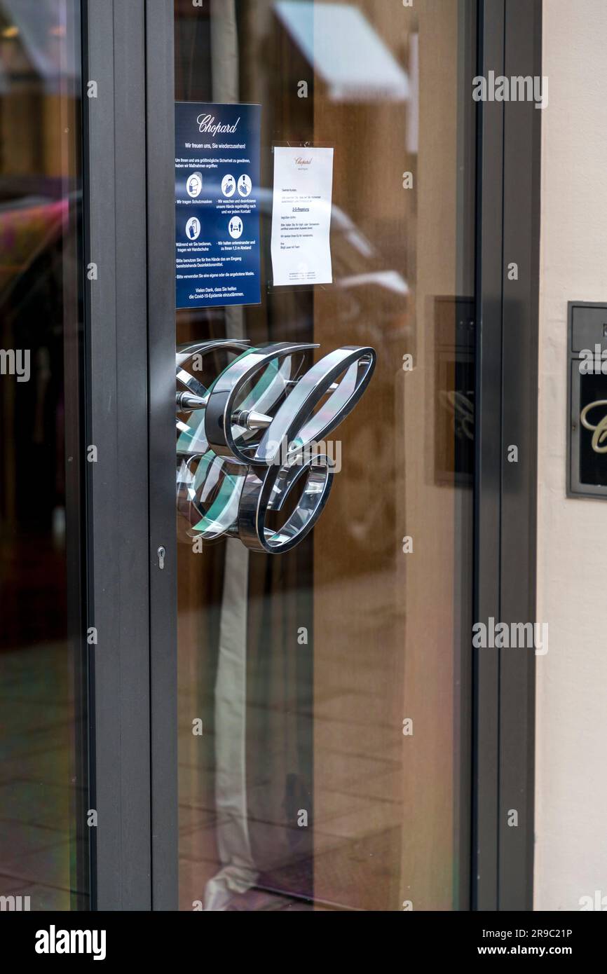 Munich, Germany - December 25, 2021: Chopard Brand sign and logo at the ...