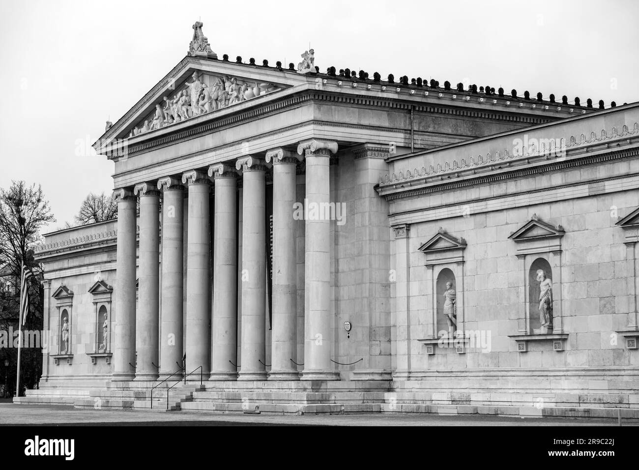 Munich, Germany - DEC 23, 2021: Königsplatz square, built in the style ...
