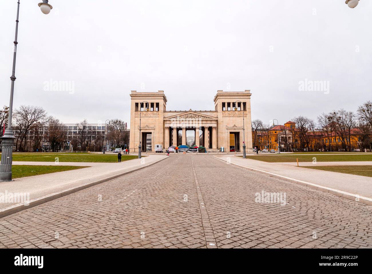 Munich, Germany - DEC 23, 2021: Königsplatz square, built in the style ...