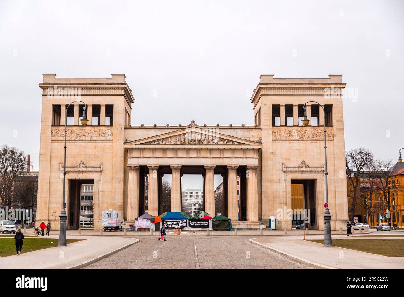 Munich, Germany - DEC 23, 2021: Königsplatz square, built in the style ...