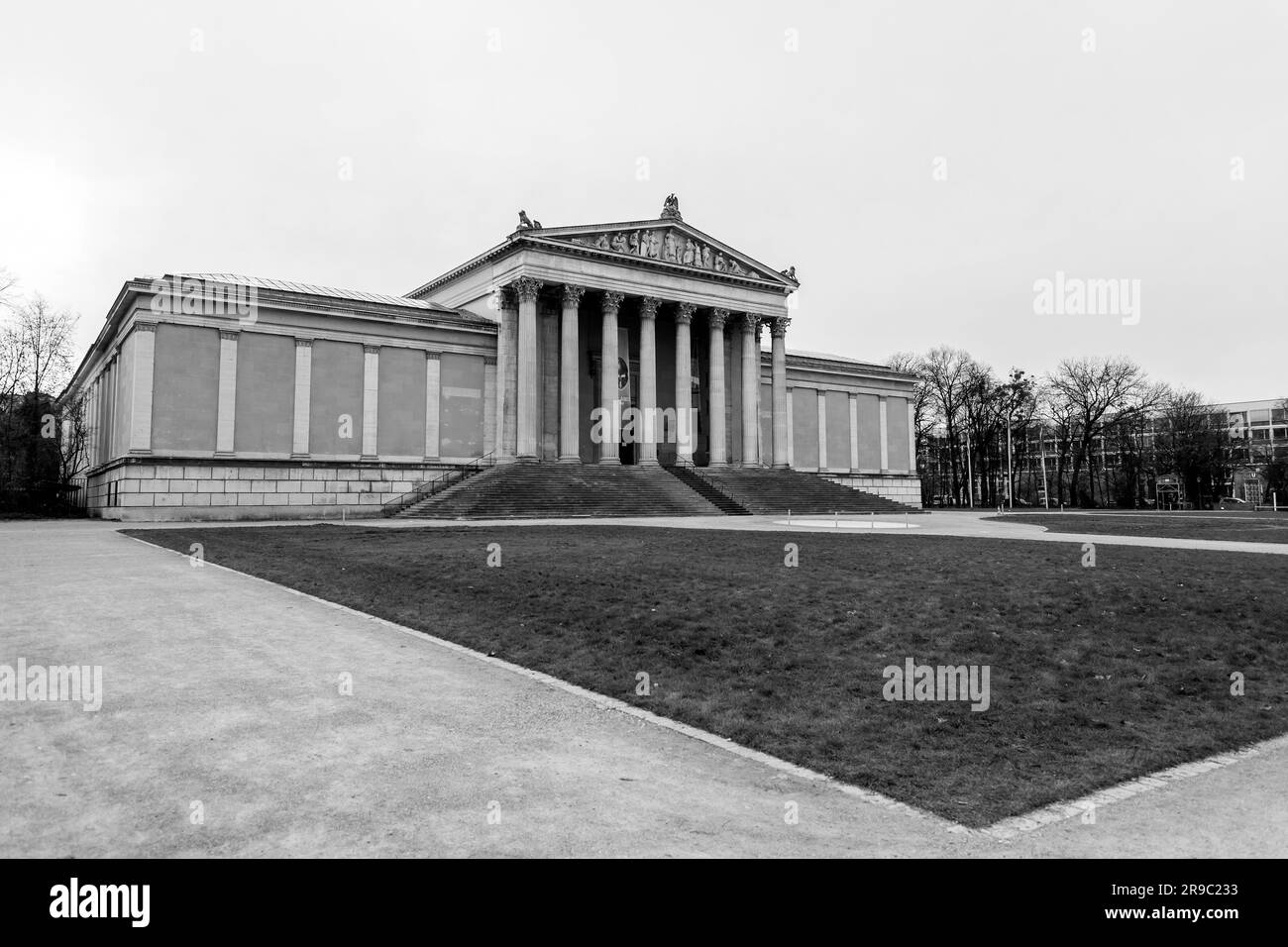 Munich, Germany - DEC 23, 2021: Königsplatz square, built in the style ...