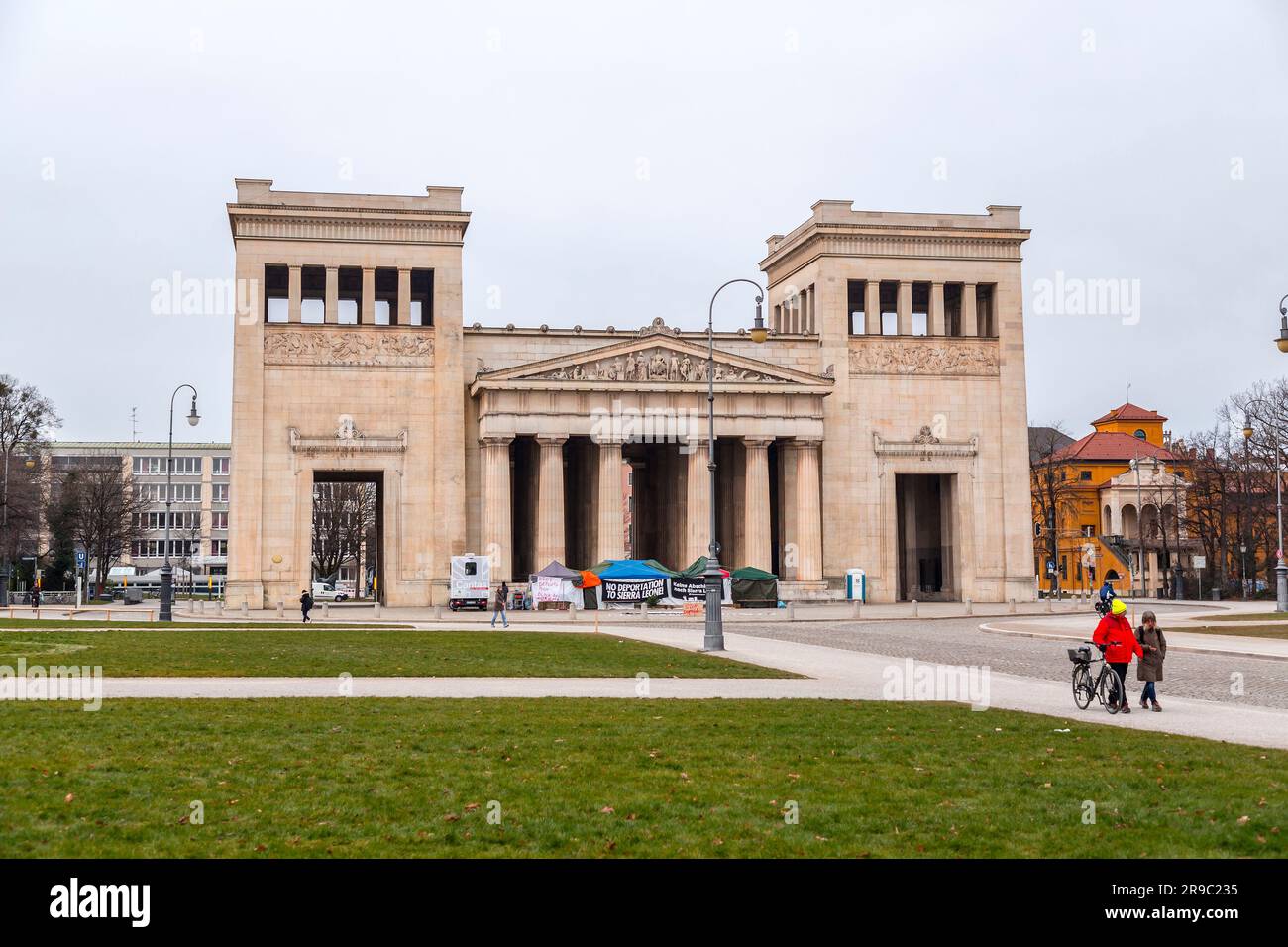 Munich, Germany - DEC 23, 2021: Königsplatz square, built in the style ...