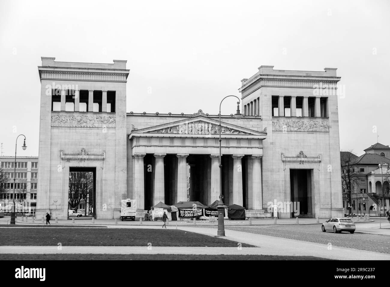 Munich, Germany - DEC 23, 2021: Königsplatz square, built in the style ...