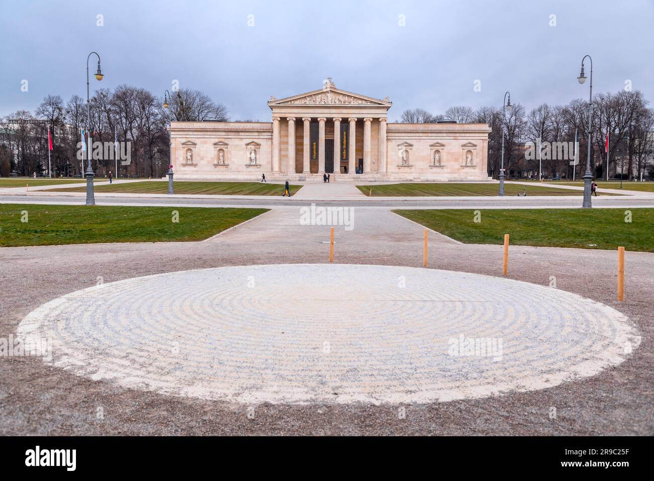 Munich, Germany - DEC 23, 2021: Königsplatz square, built in the style ...