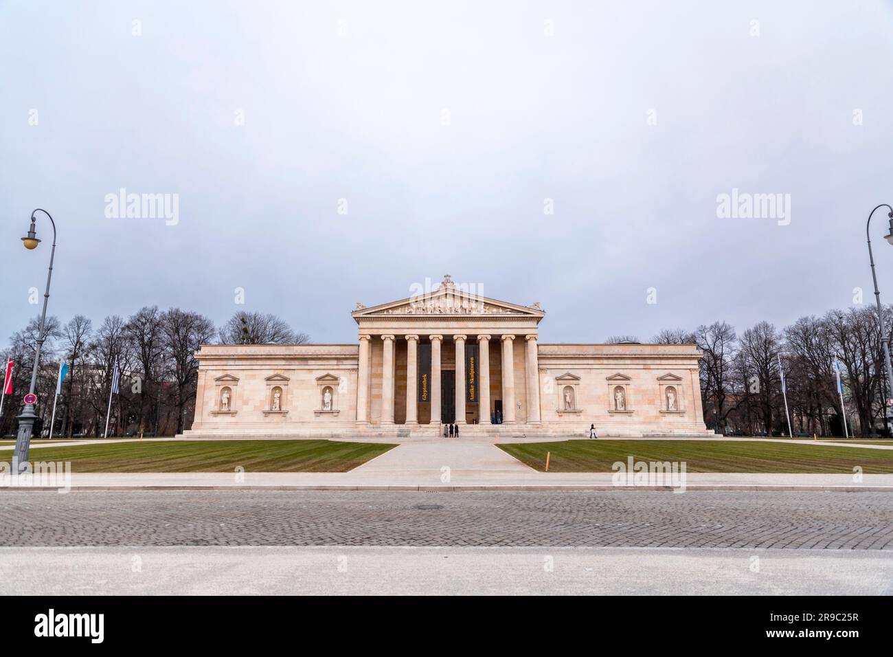 Munich, Germany - DEC 23, 2021: Königsplatz square, built in the style ...