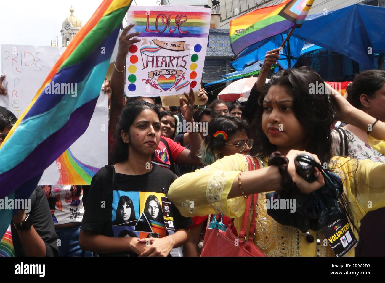 Non Exclusive: June 25, 2023,Kolkata, India: Members and supporters of ...