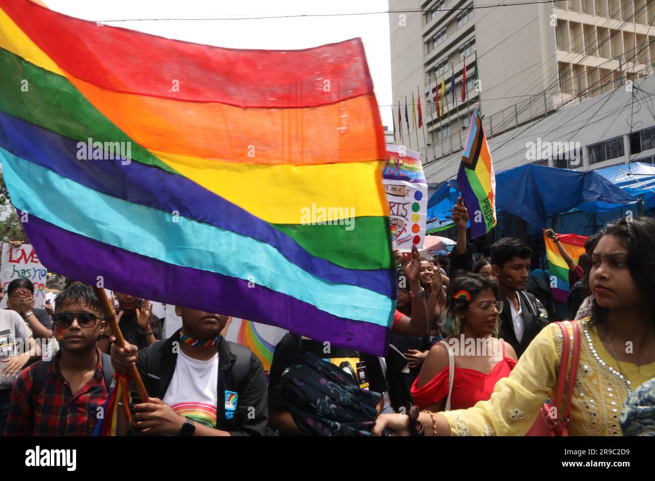 Non Exclusive: June 25, 2023,Kolkata, India: Members and supporters of ...
