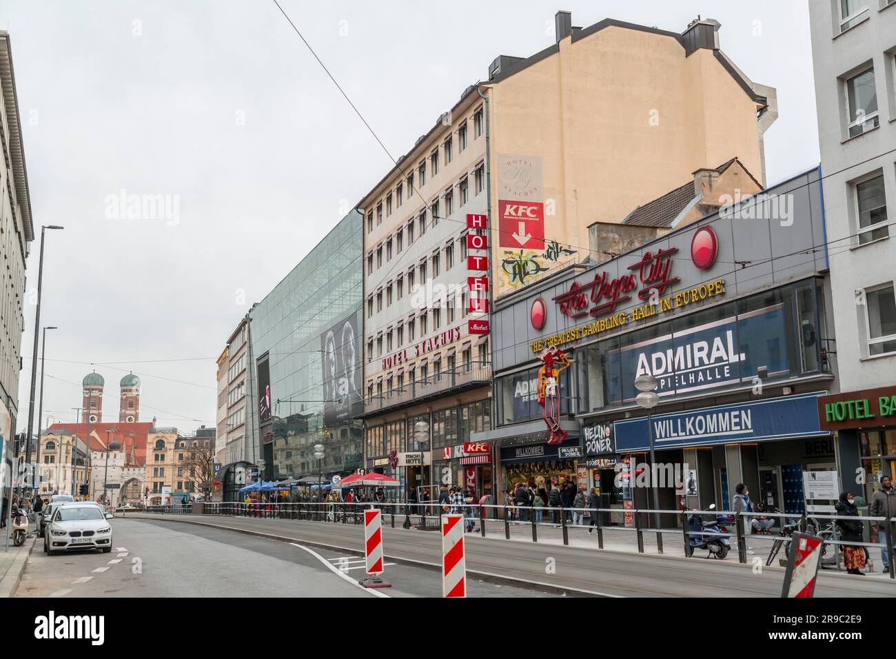 Munich, Germany - DEC 23, 2021: Street view and buildings on ...