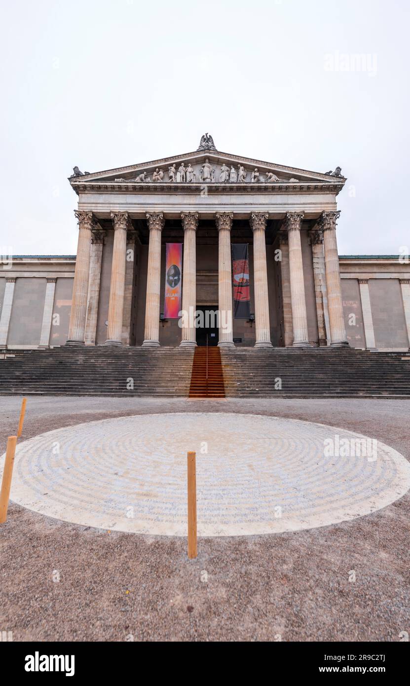 Munich, Germany - DEC 23, 2021: Königsplatz square, built in the style ...