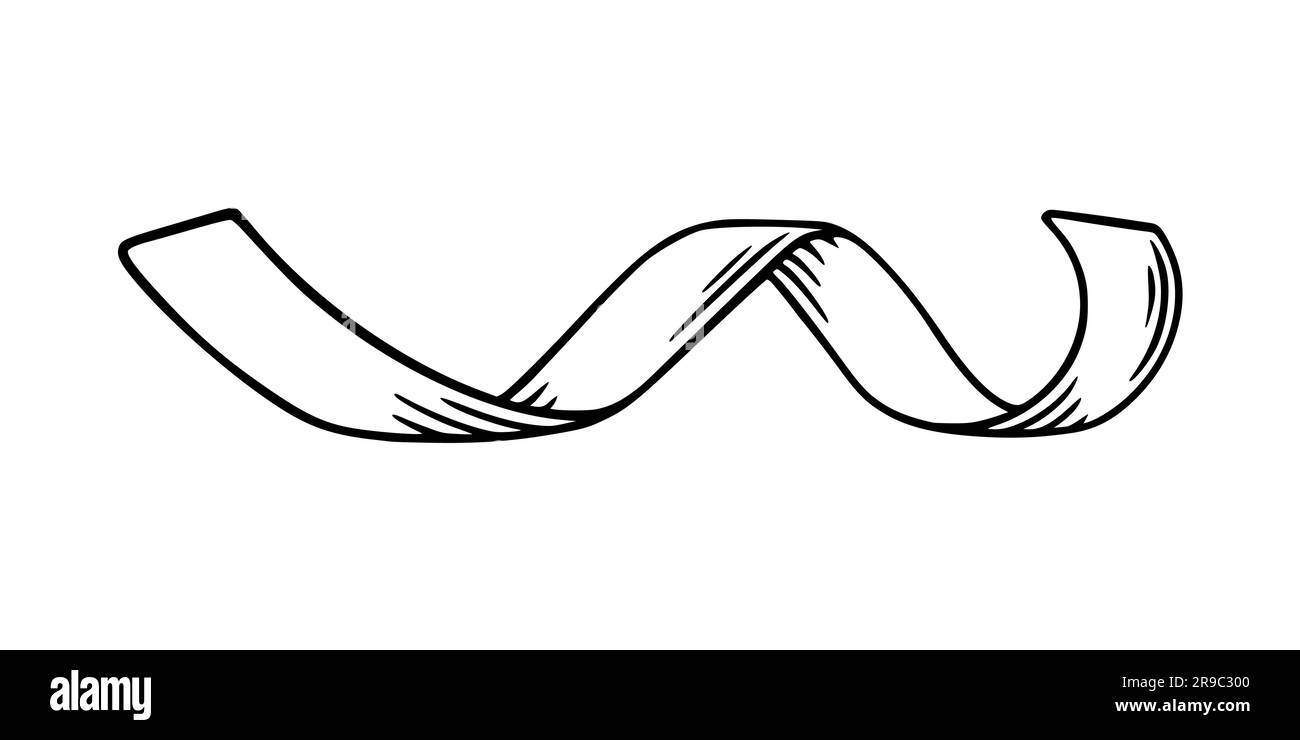 Ribbon label clipart. Handdrawn ribbon scroll. Sketch vector ...