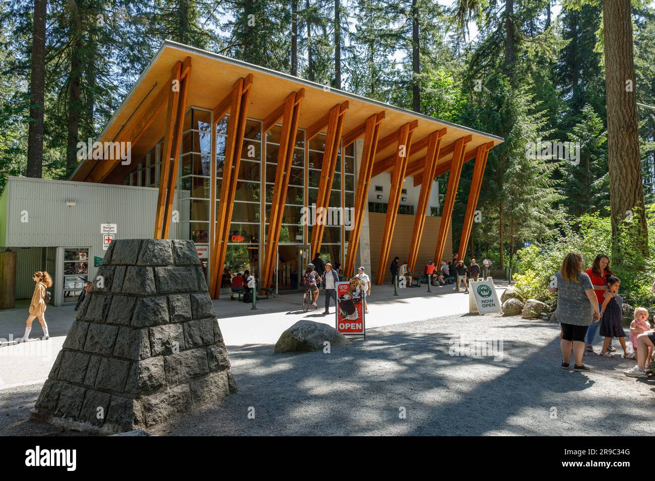 North Vancouver, Canada - June 4, 2023: View of Lynn Canyon Cafe inside the Lynn Canyon Park ...