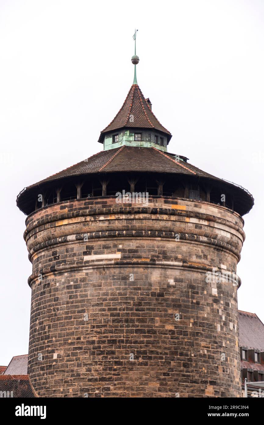 The New Gate Tower, Neutorturm in the old town of Nuremberg, Bavaria ...