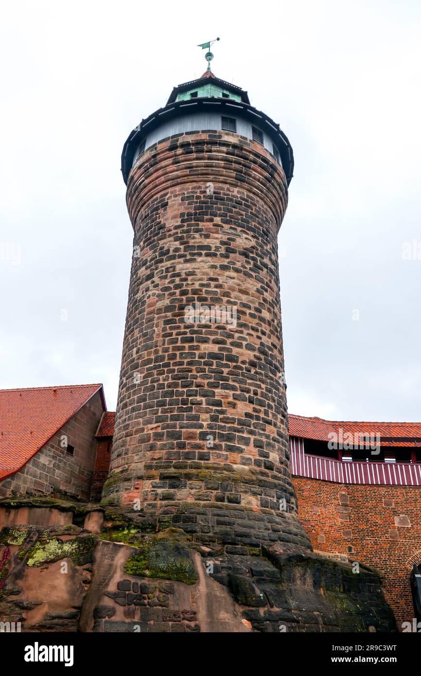 The iconic Sinwell Tower, part of the Kaiserburg, the royal ...