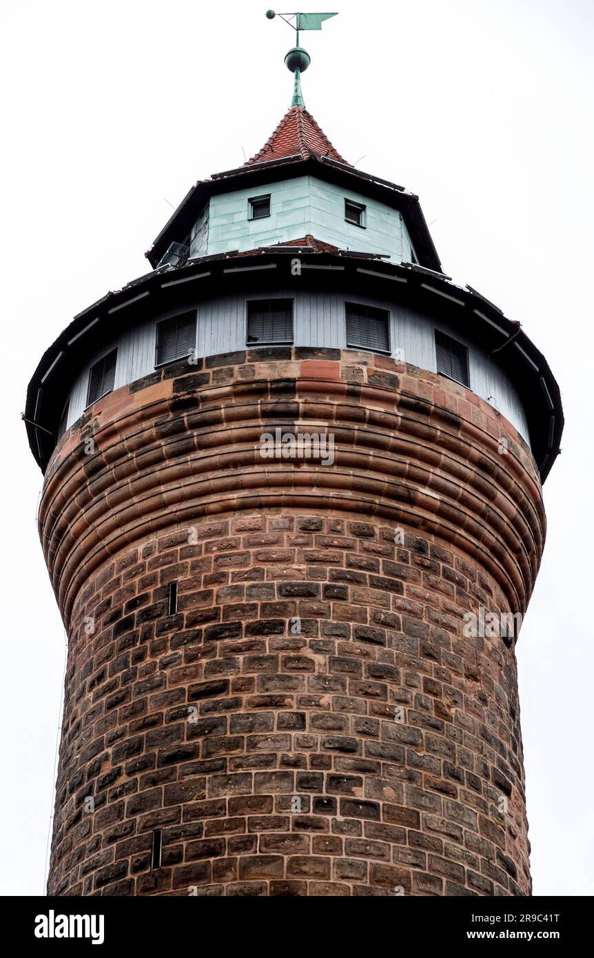 The iconic Sinwell Tower, part of the Kaiserburg, the royal ...
