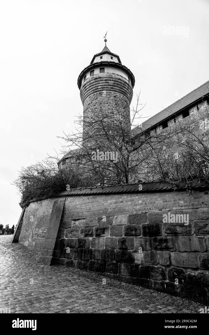Sinwell tower of the imperial castle Black and White Stock Photos ...