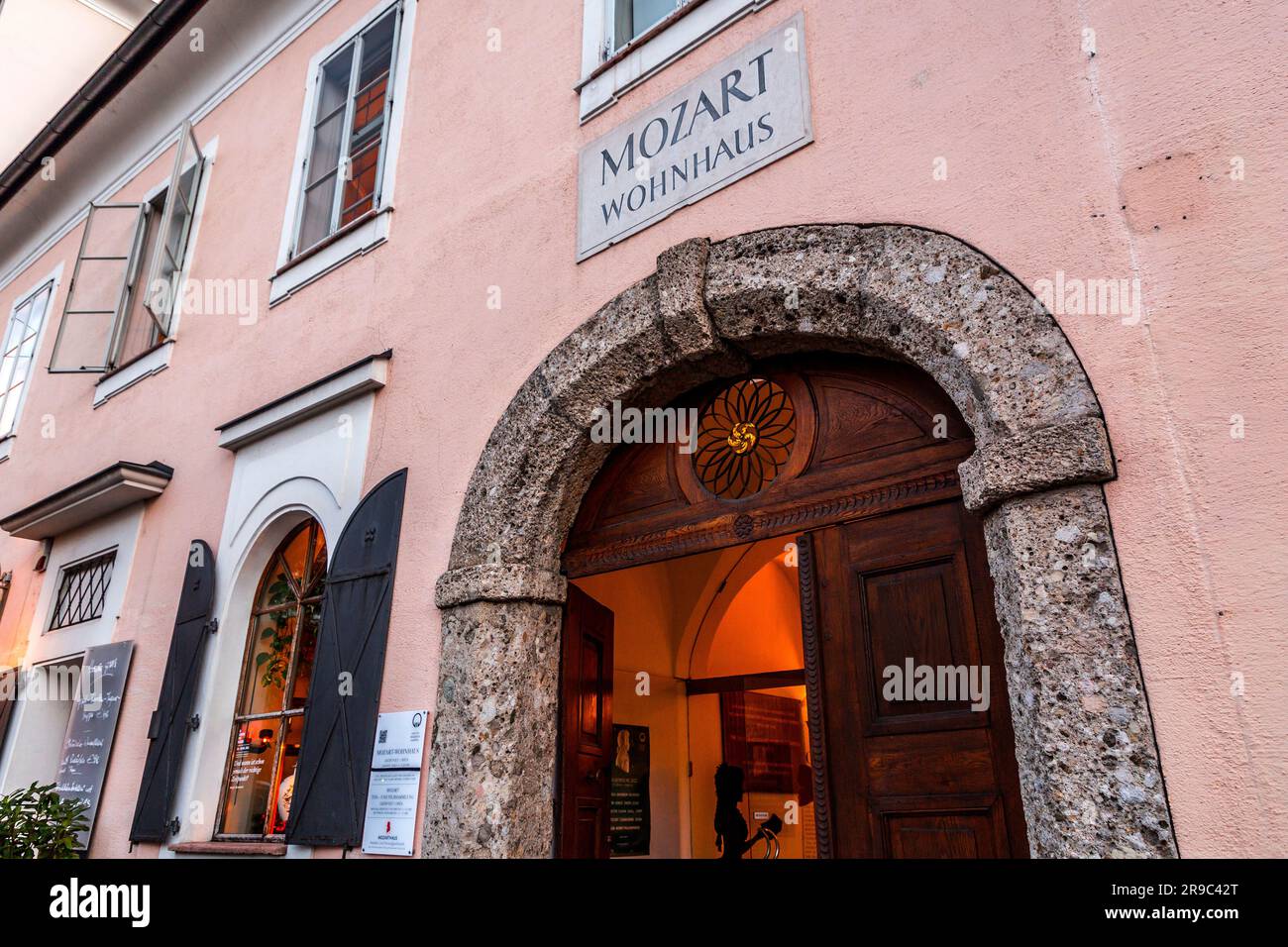 Salzburg, Austria - DEC 27, 2021: Exterior view of Mozart Wohnhaus, the ...