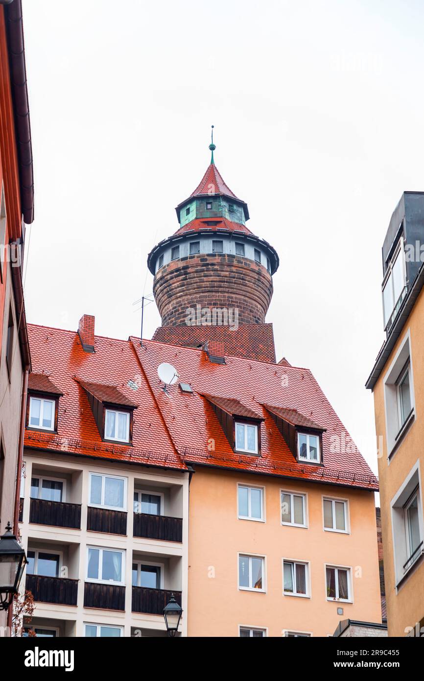 The iconic Sinwell Tower, part of the Kaiserburg, the royal ...