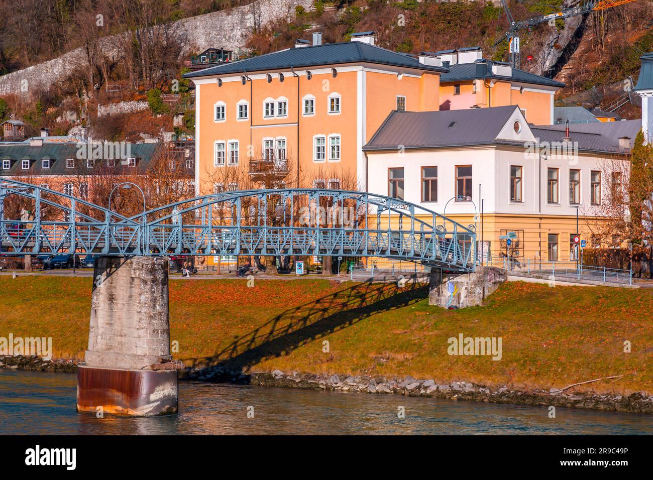 Salzburg, Austria - December 27, 2021: Mozartsteg, Mozart Footbridge ...