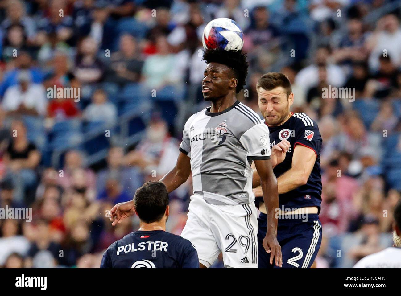 FOXBOROUGH, MA - JUNE 24: Toronto FC right winger Deandre Kerr (29 ...
