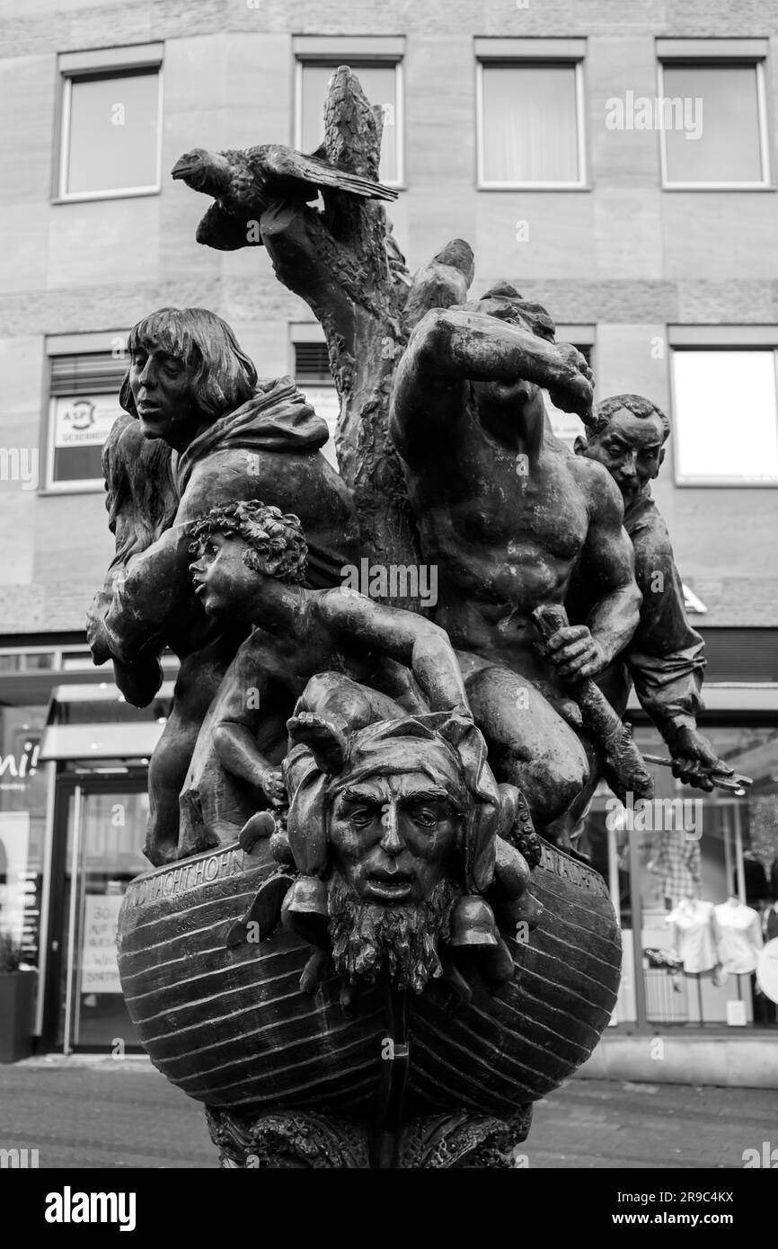 Nuremberg, Germany - DEC 28, 2021: Sculpture named Ship of Fools by ...