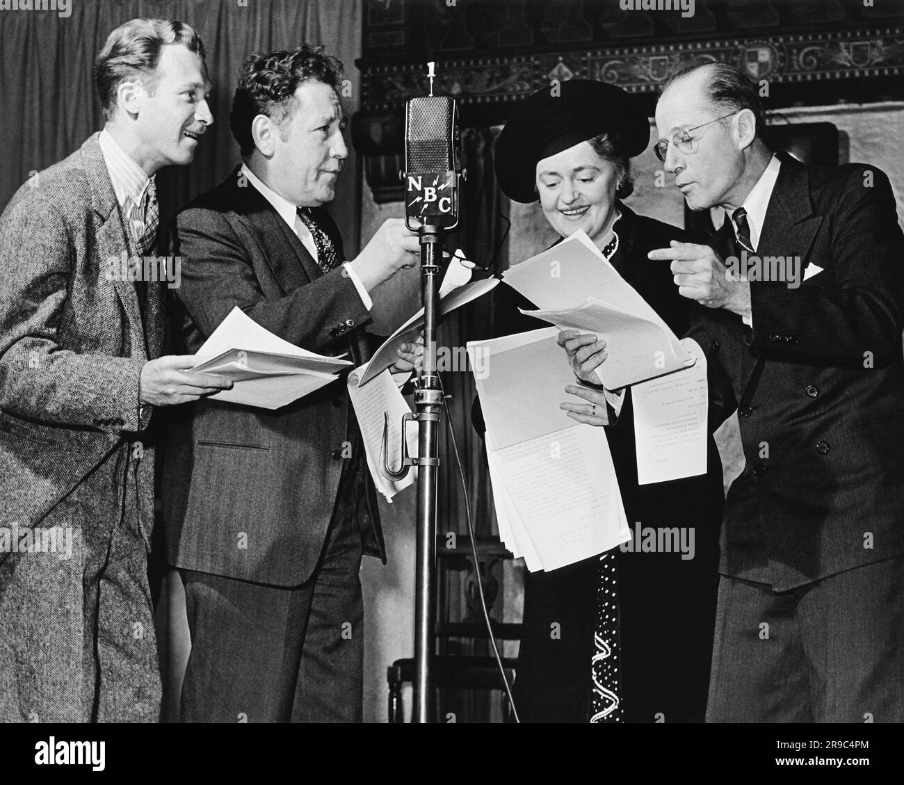 San Francisco, California: c. 1938 Radio performers doing a live radio ...