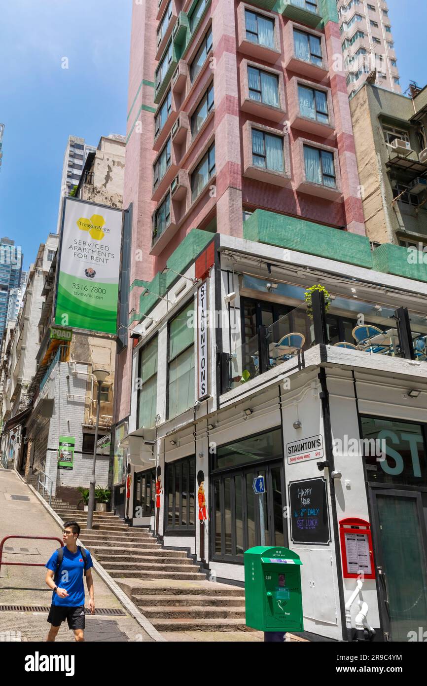 Staunton Street steps, mid levels, Hong Kong, SAR, China Stock Photo ...