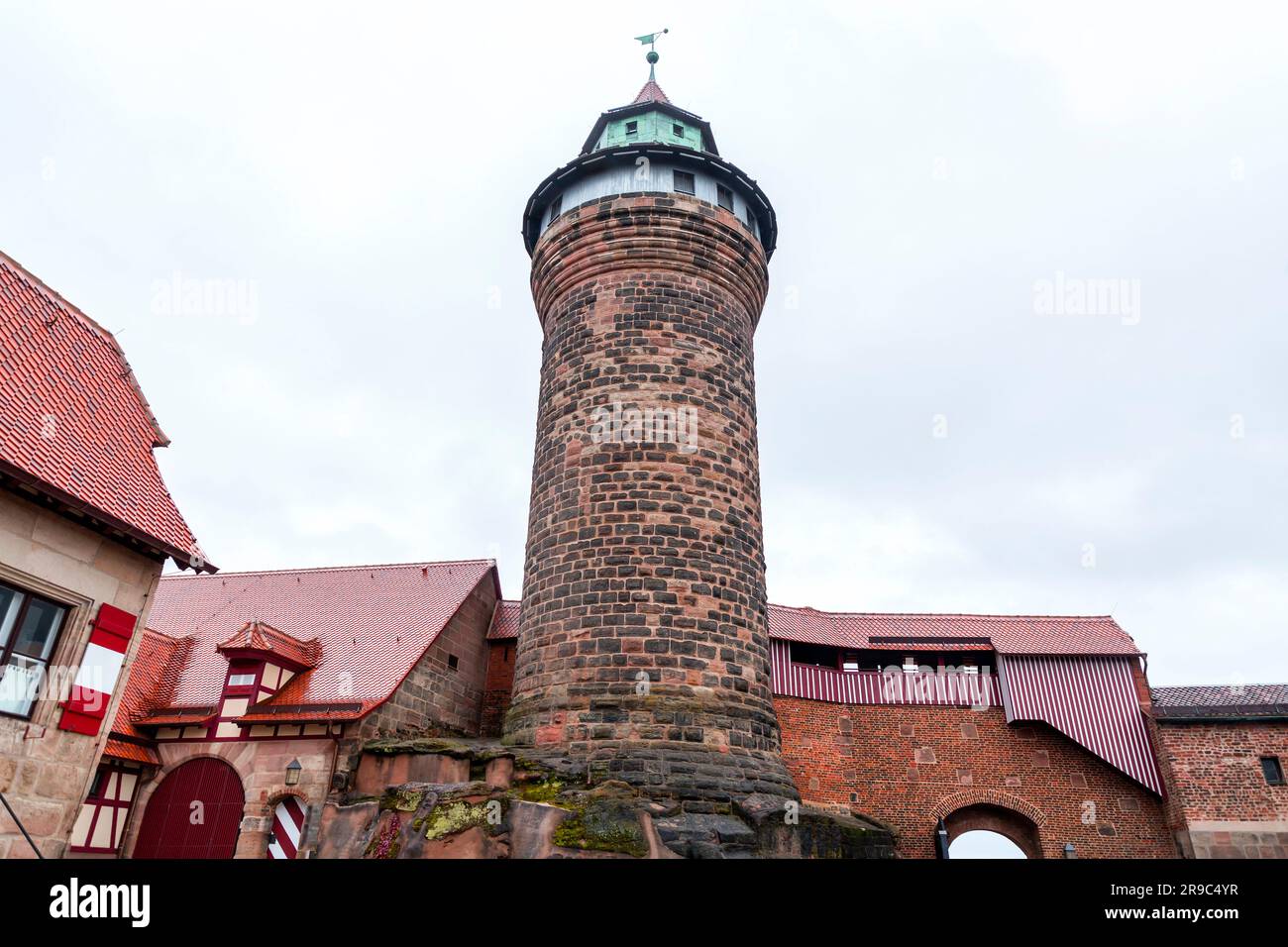The iconic Sinwell Tower, part of the Kaiserburg, the royal ...
