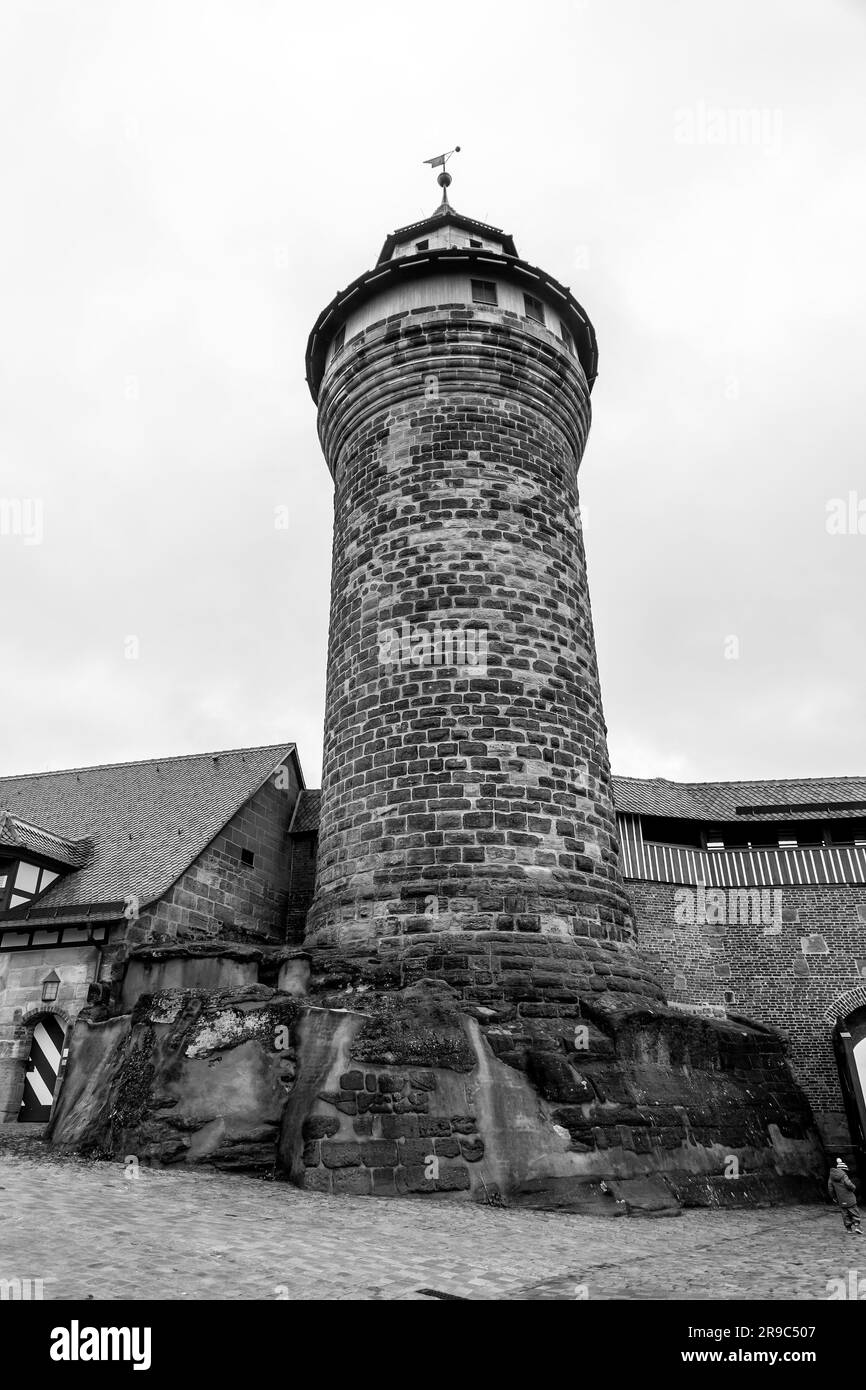 Nuremberg, Germany - December 28, 2021: The iconic Sinwell Tower, part ...